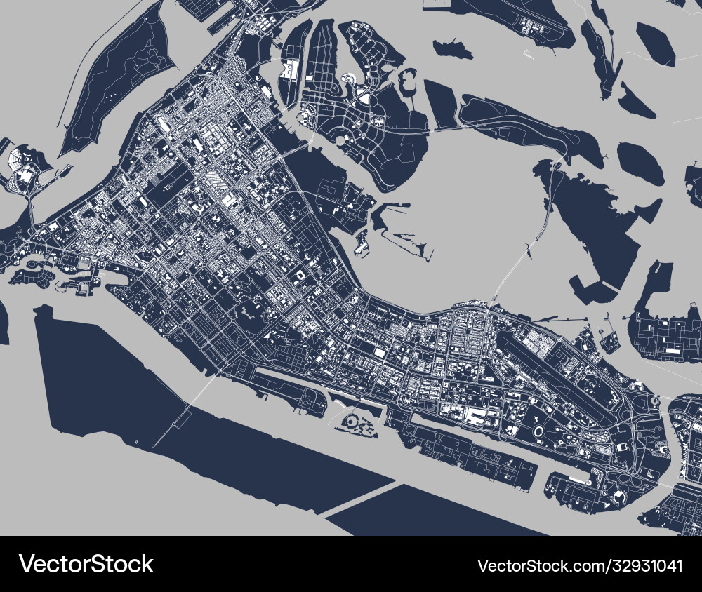 Abu Dhabi City Map Royalty Free Vector Image - VectorStock