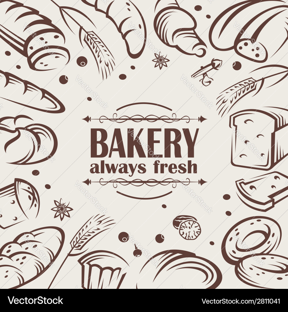 Bread background Royalty Free Vector Image - VectorStock