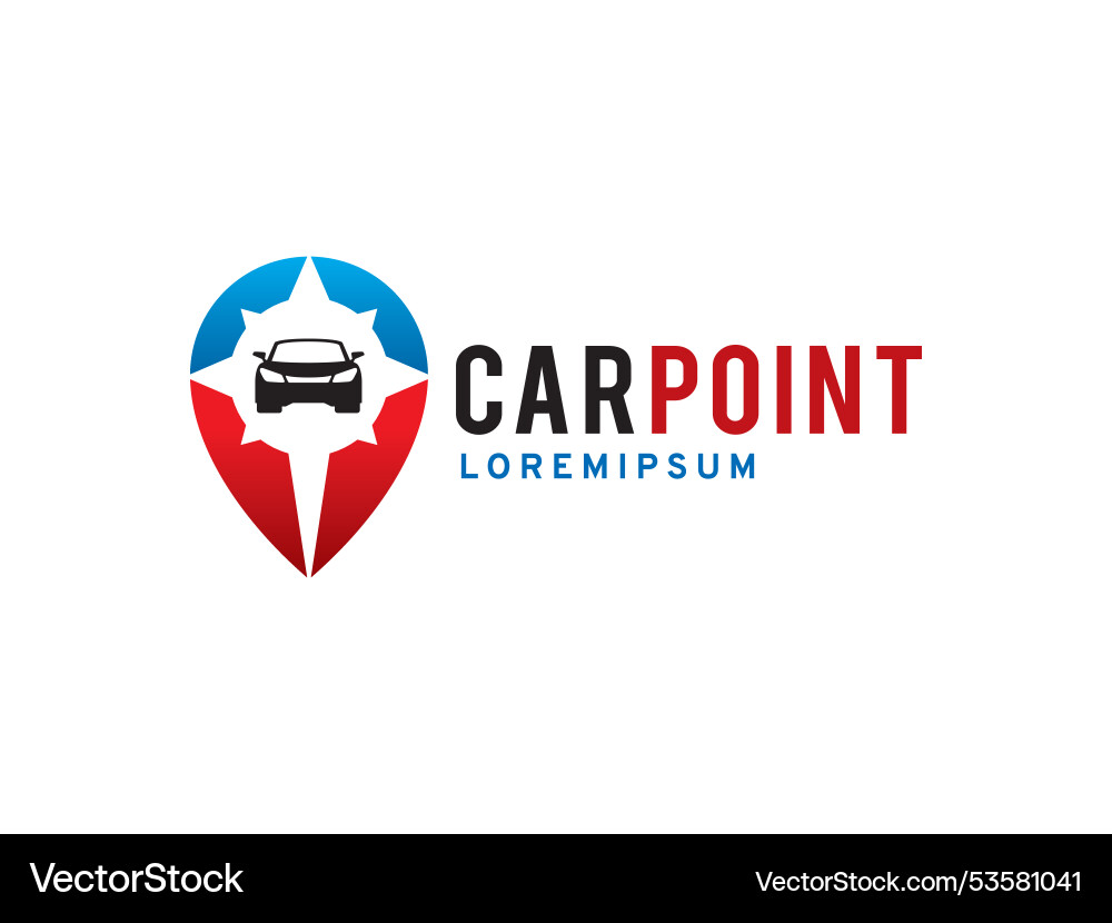Car point logo symbol or icon template Royalty Free Vector