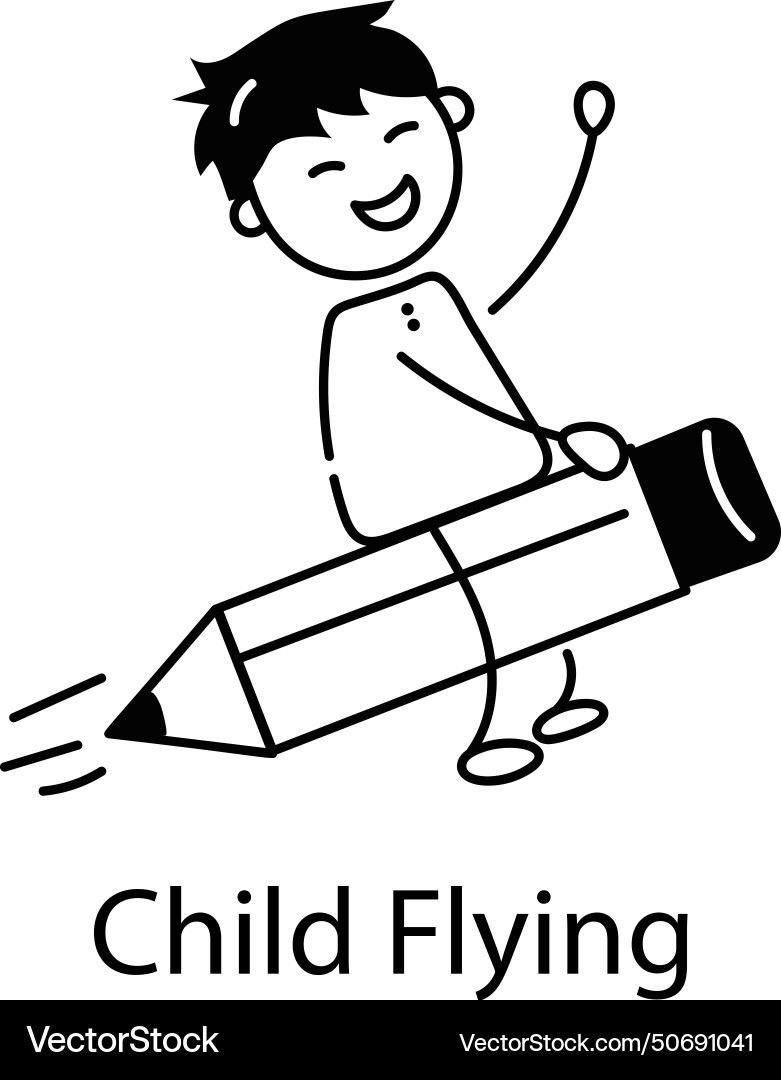 Child flying Royalty Free Vector Image - VectorStock