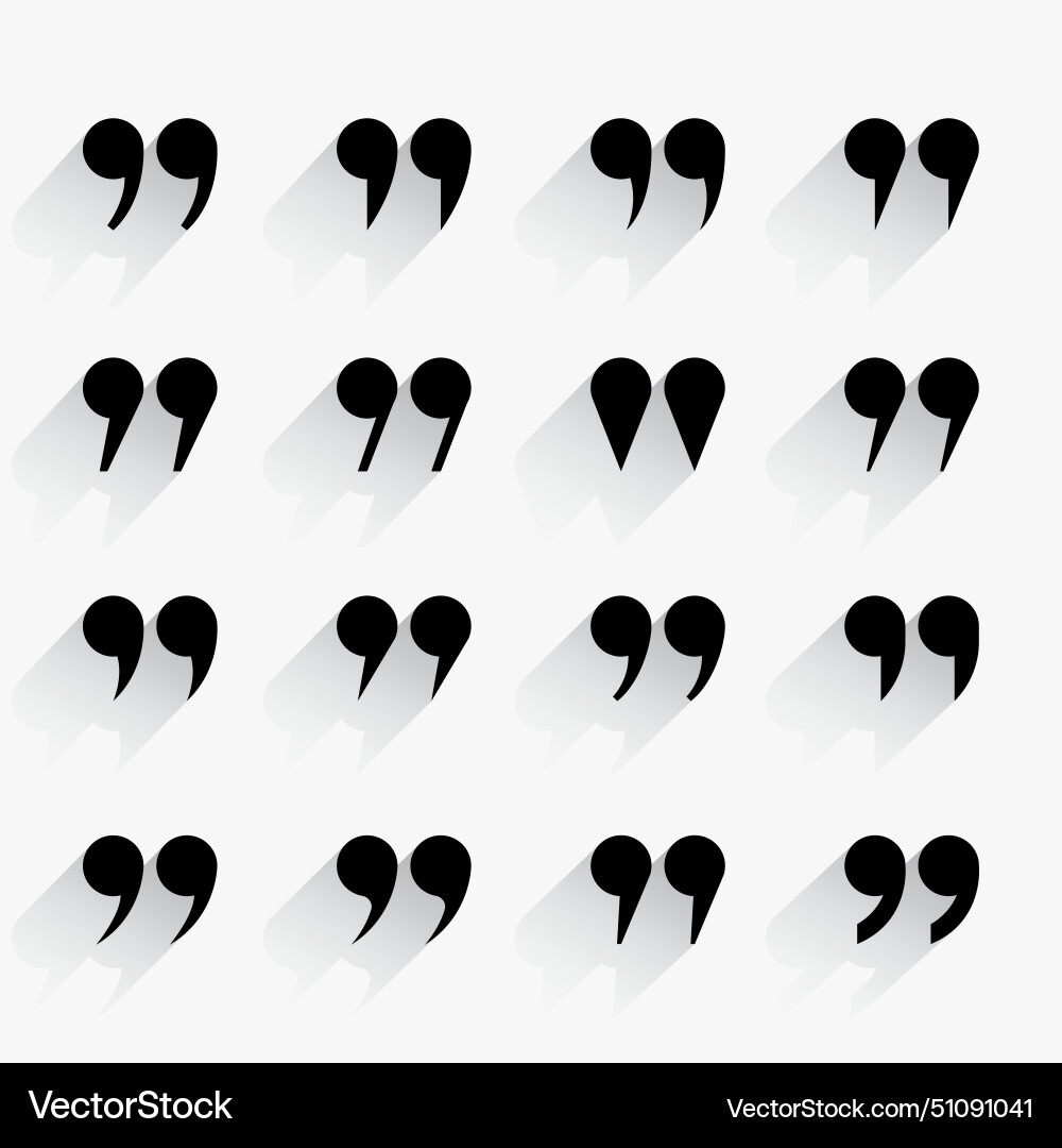 Collection of quotation comma sign background Vector Image
