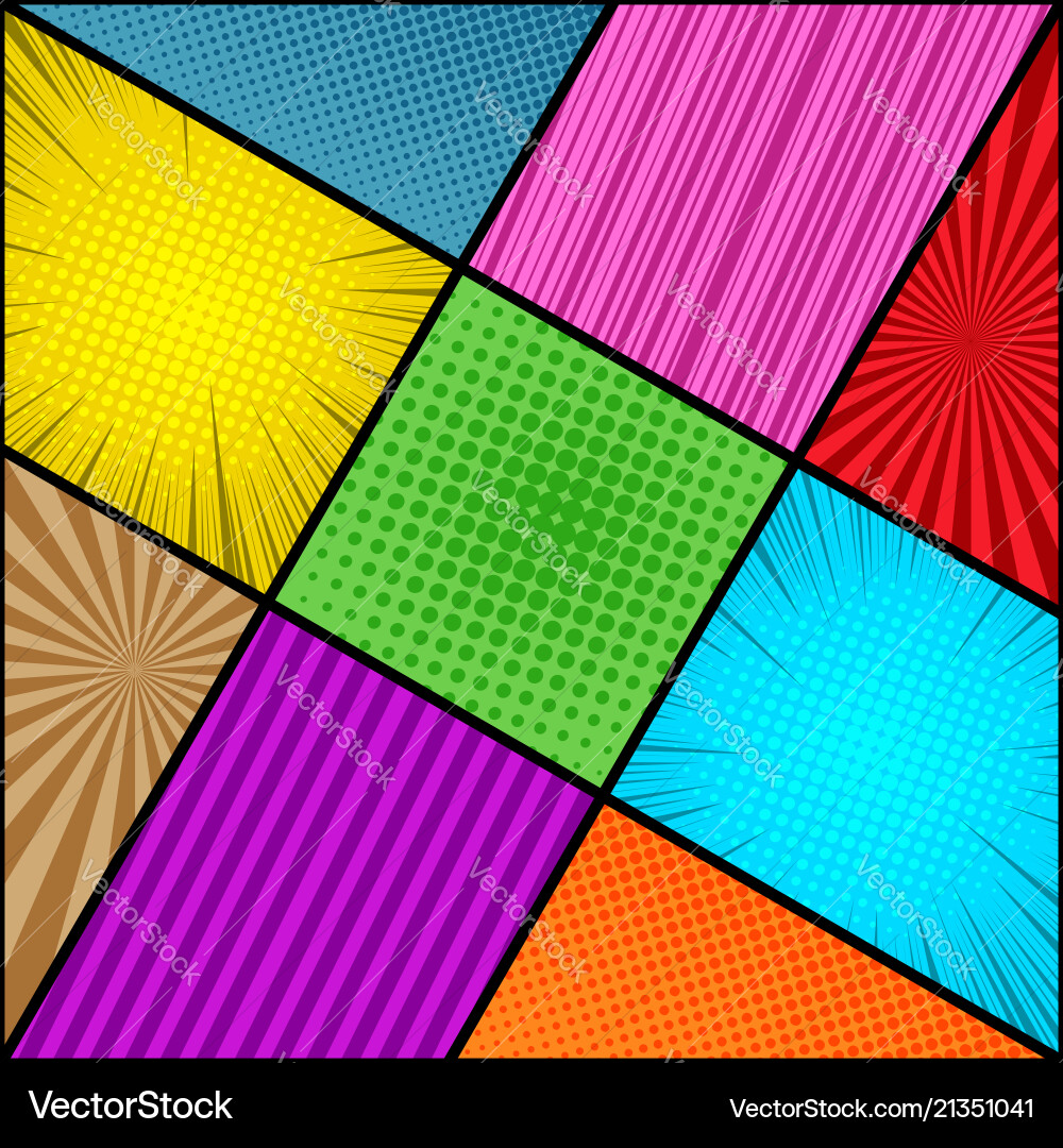 Comic book page diagonal template Royalty Free Vector Image