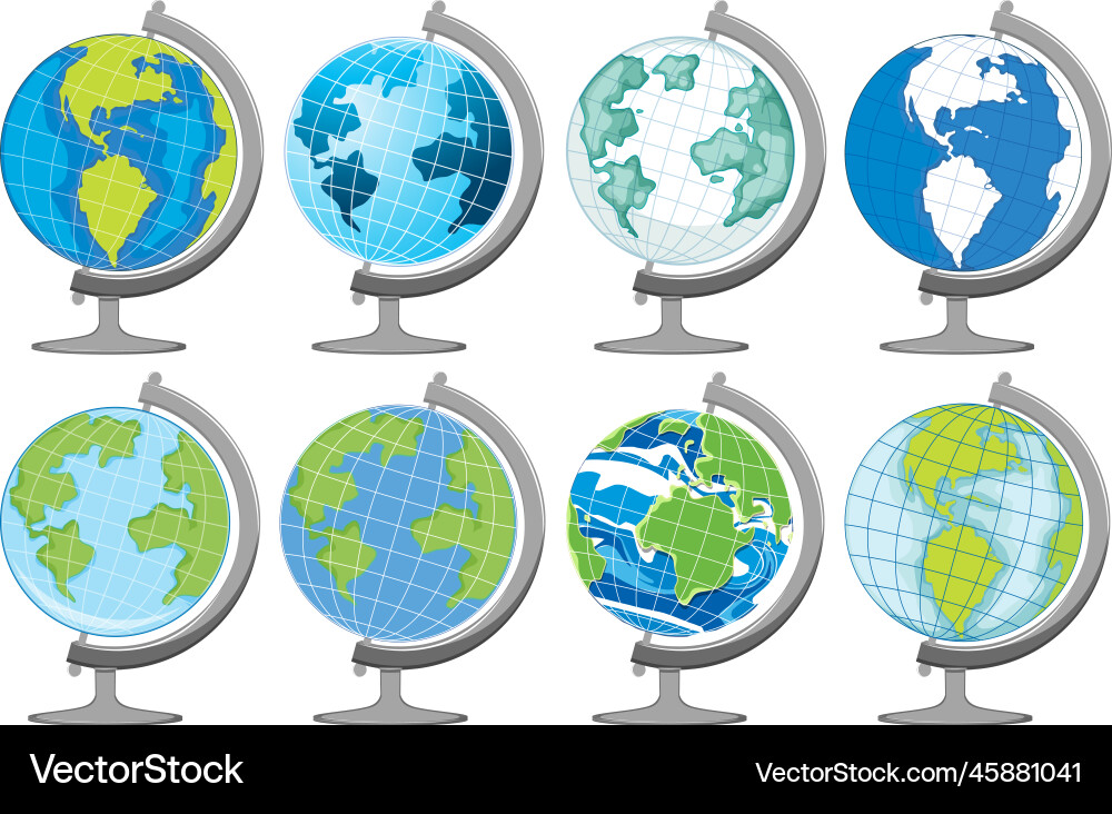 Earth globe models Royalty Free Vector Image - VectorStock