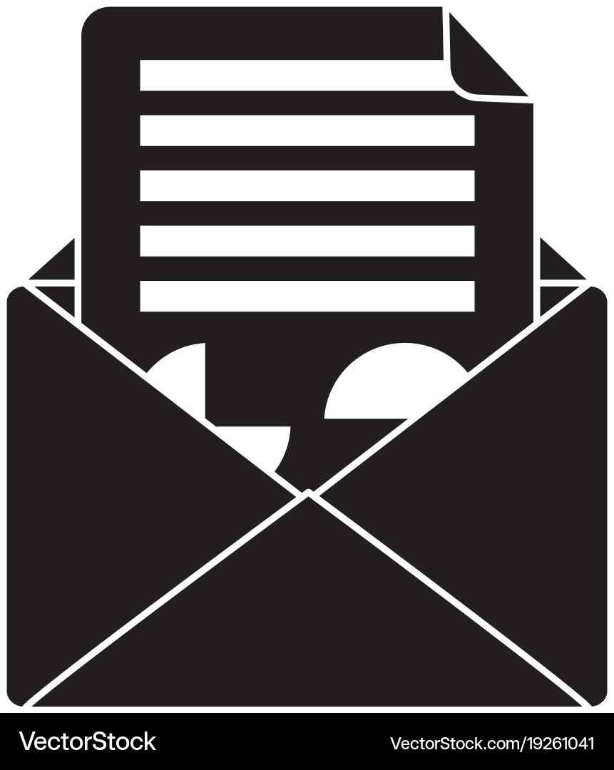 Email message document envelope business graph Vector Image