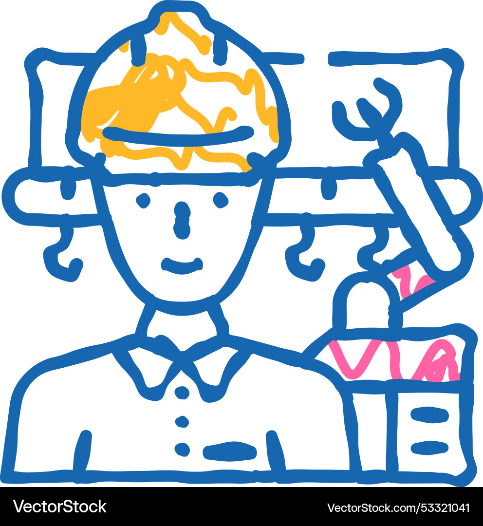 Industrial engineer icon doodle Royalty Free Vector Image