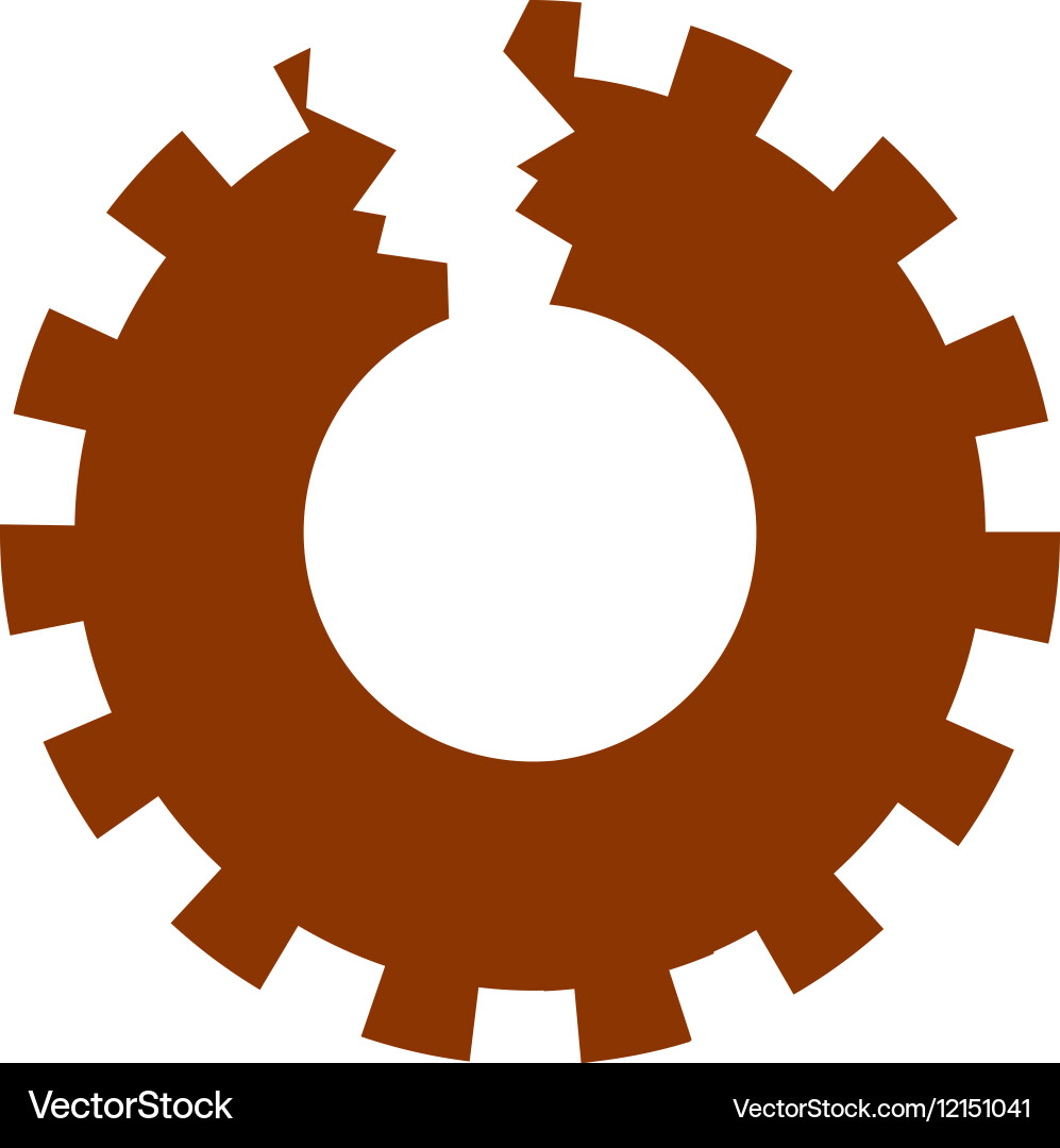 Isolated broken gear design Royalty Free Vector Image