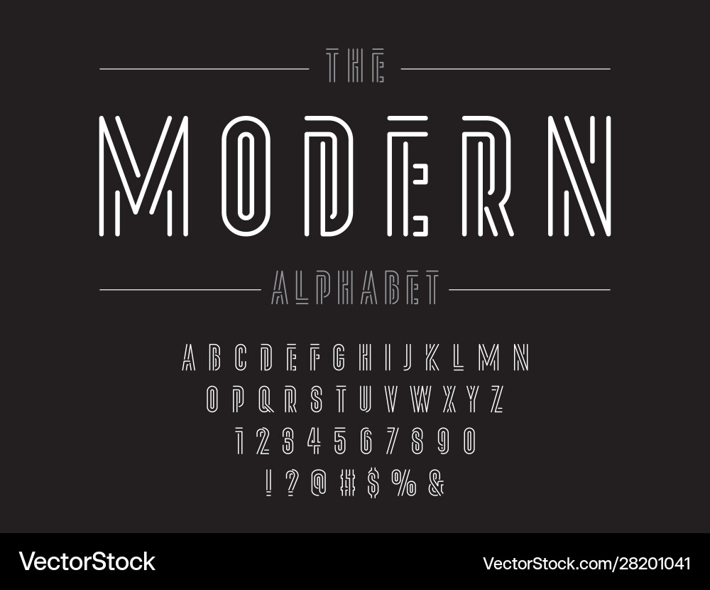 Line font Royalty Free Vector Image - VectorStock