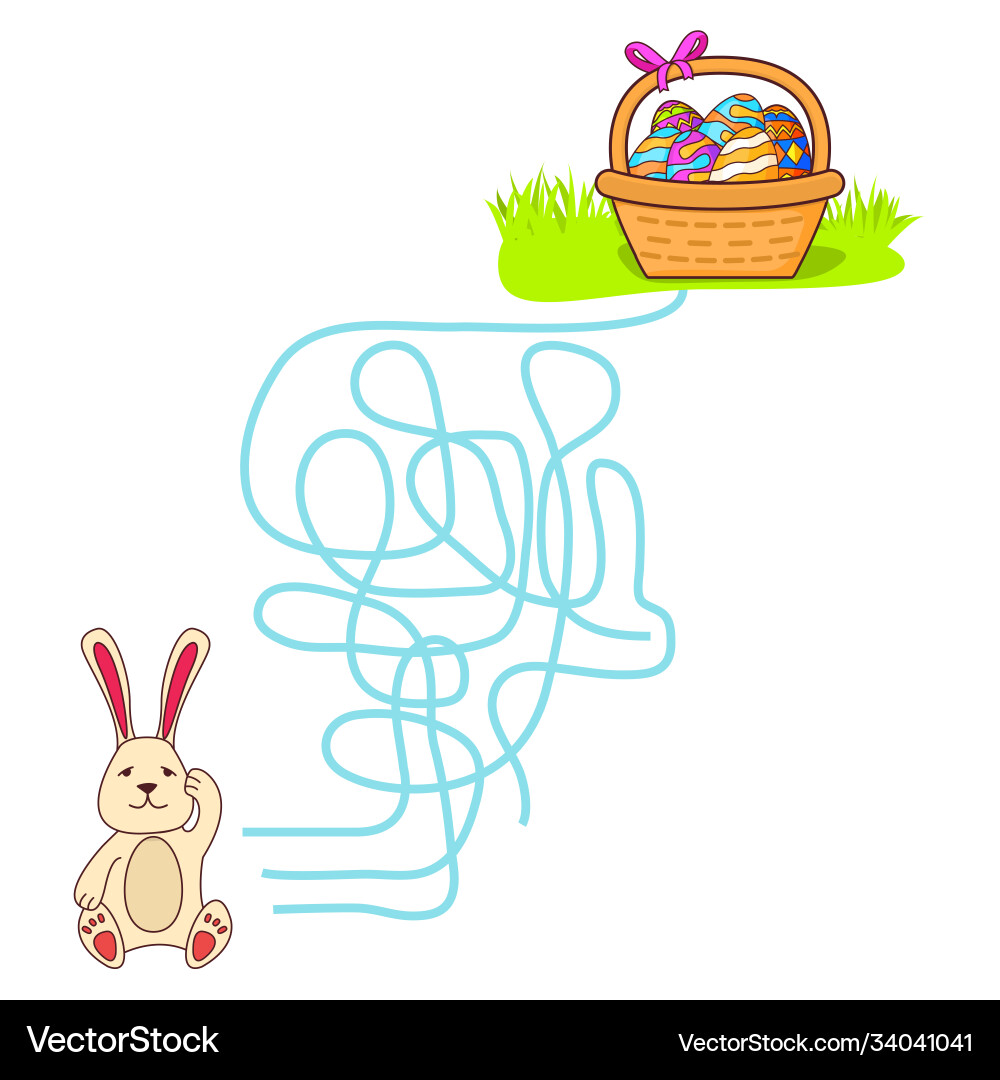Maze game education for childrenthe easter Vector Image