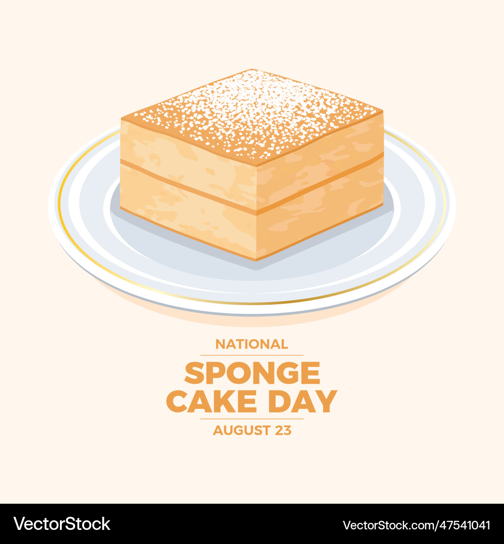 National sponge cake day poster Royalty Free Vector Image