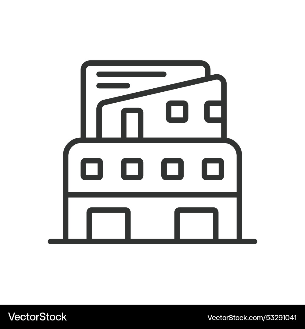 Office building in line design corporate Vector Image