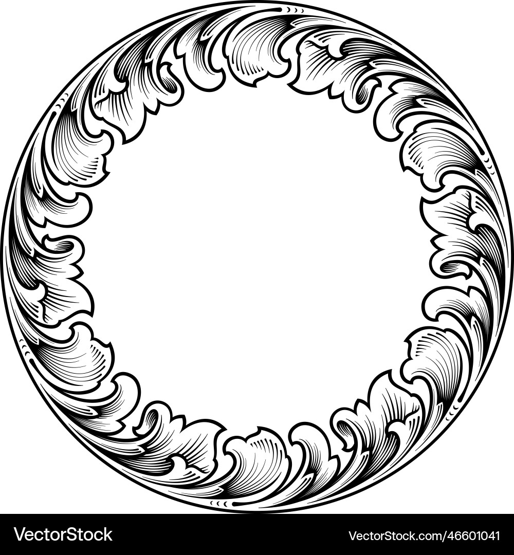 Ornate filigree circle frame Royalty Free Vector Image