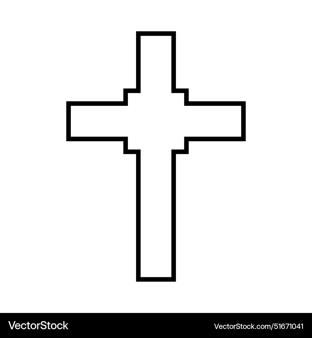 Simple cross icon christian symbol Royalty Free Vector Image