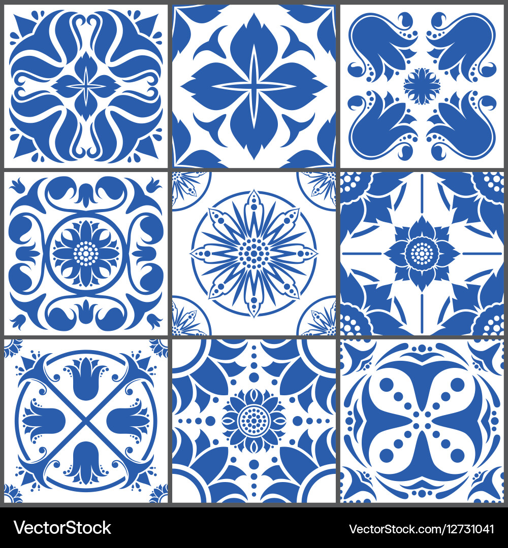 Vintage ceramic tiles floor Royalty Free Vector Image