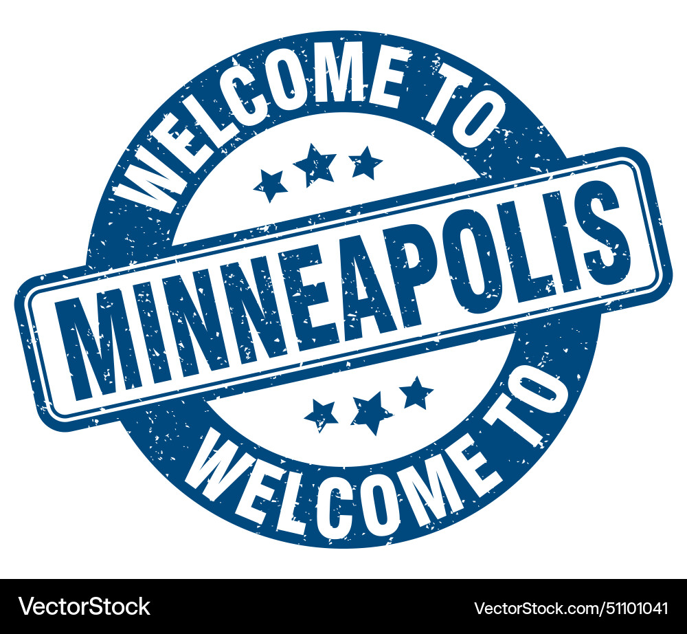 Welcome to minneapolis stamp round Royalty Free Vector Image