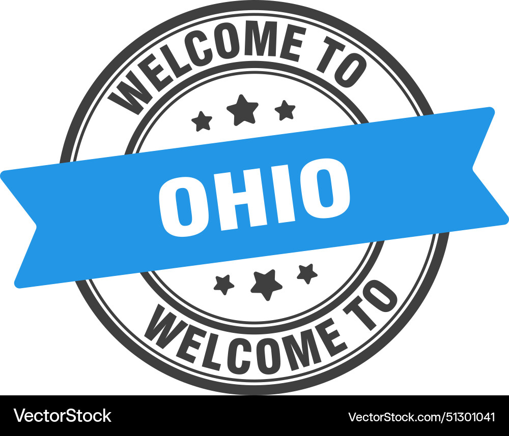 Welcome to ohio stamp round sign Royalty Free Vector Image