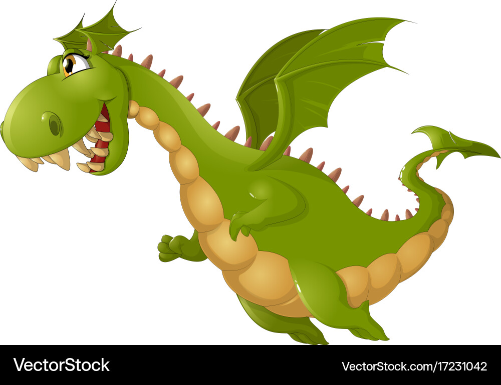 Angry Dragon Cartoon Lizenzfreies Vektorbild