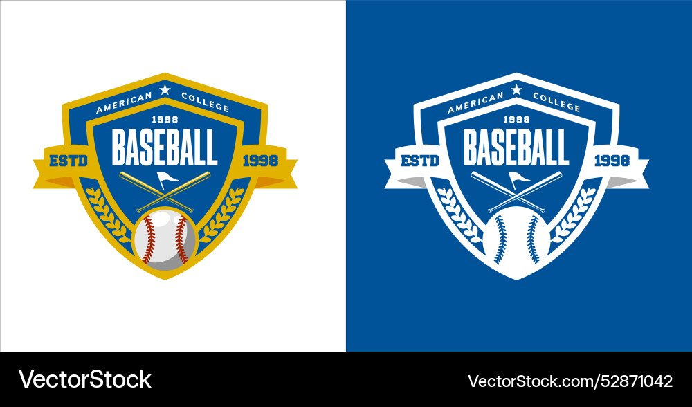 Baseball logo design Royalty Free Vector Image
