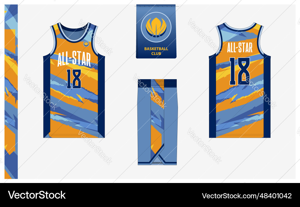 Basketball uniform mockup template and logo Vector Image