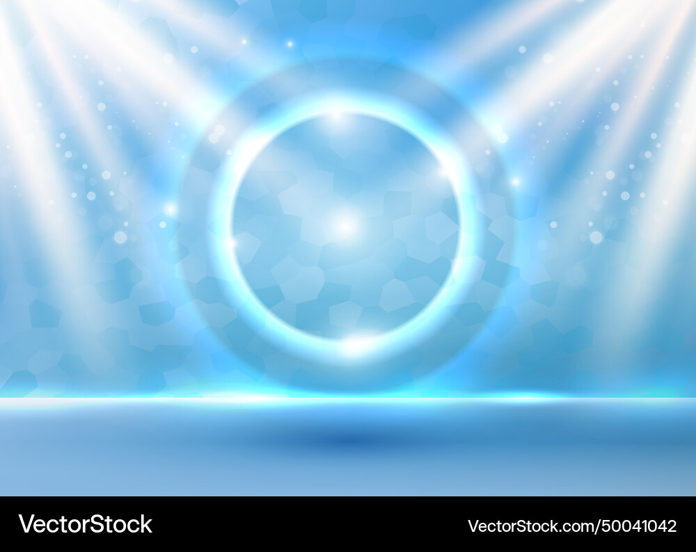 Blue advisement background with sun light effect Vector Image
