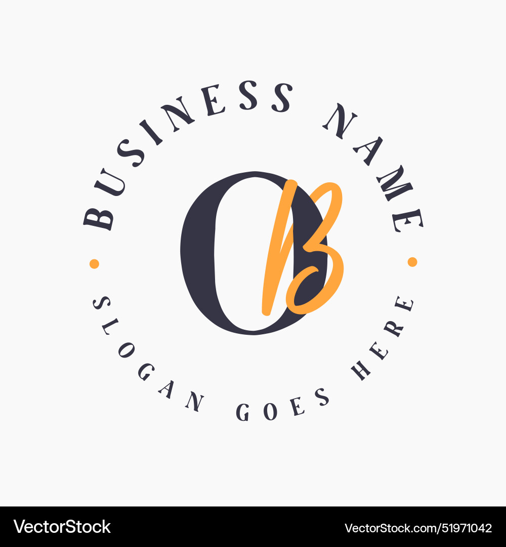 Elegant letter ob initials logo for corporate Vector Image