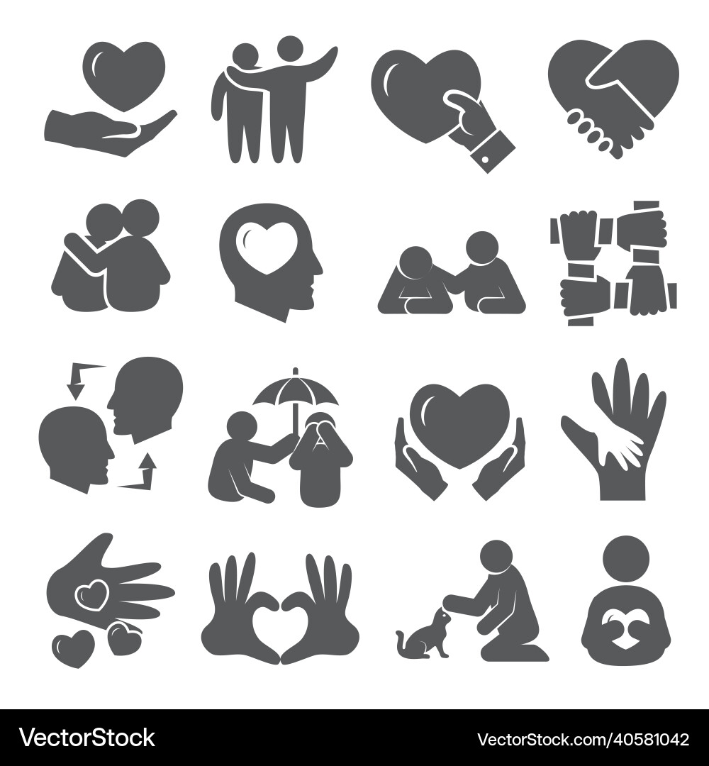 Empathy icon set on white background Royalty Free Vector