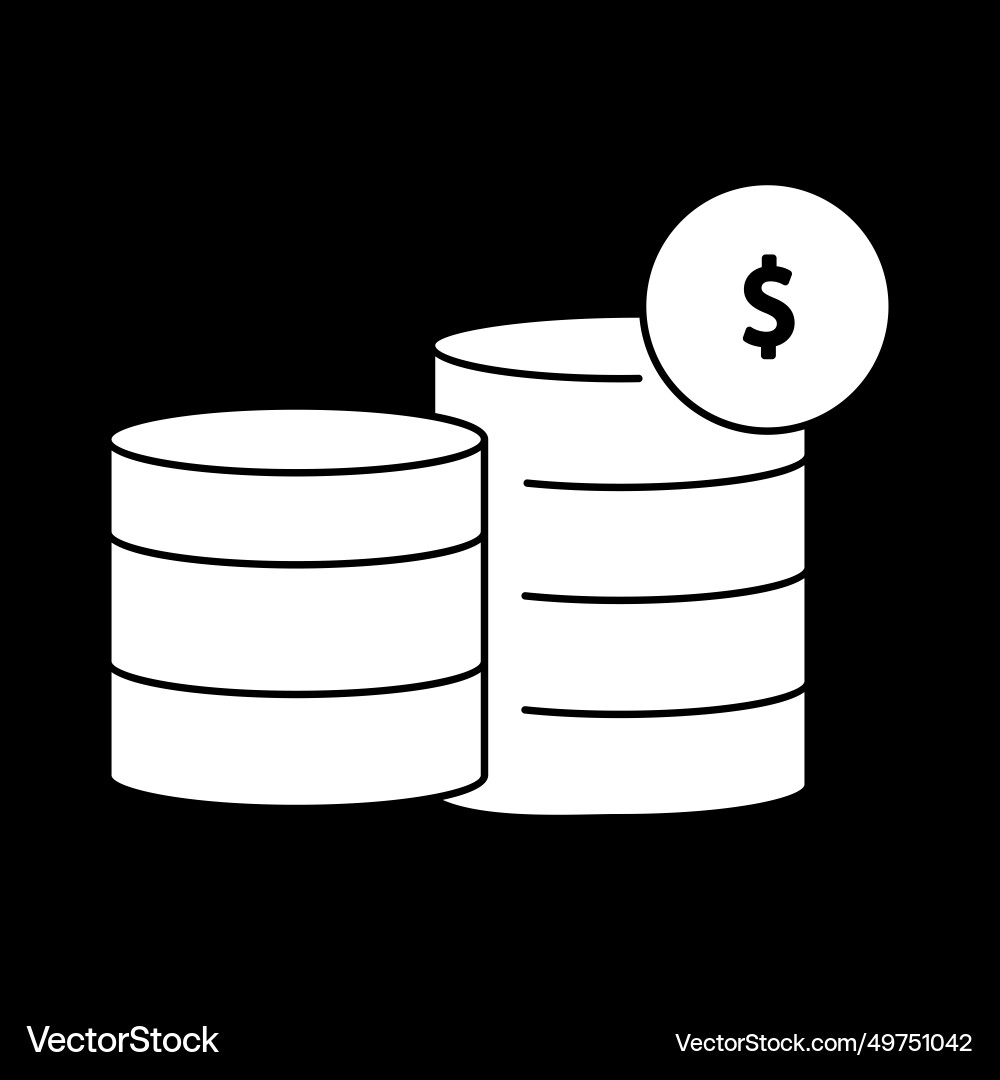 Finance coins icon logo image Royalty Free Vector Image