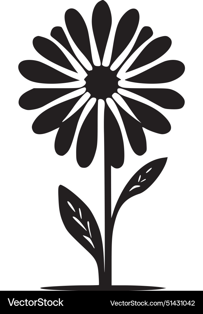 Flower - black and white isolated icon Royalty Free Vector