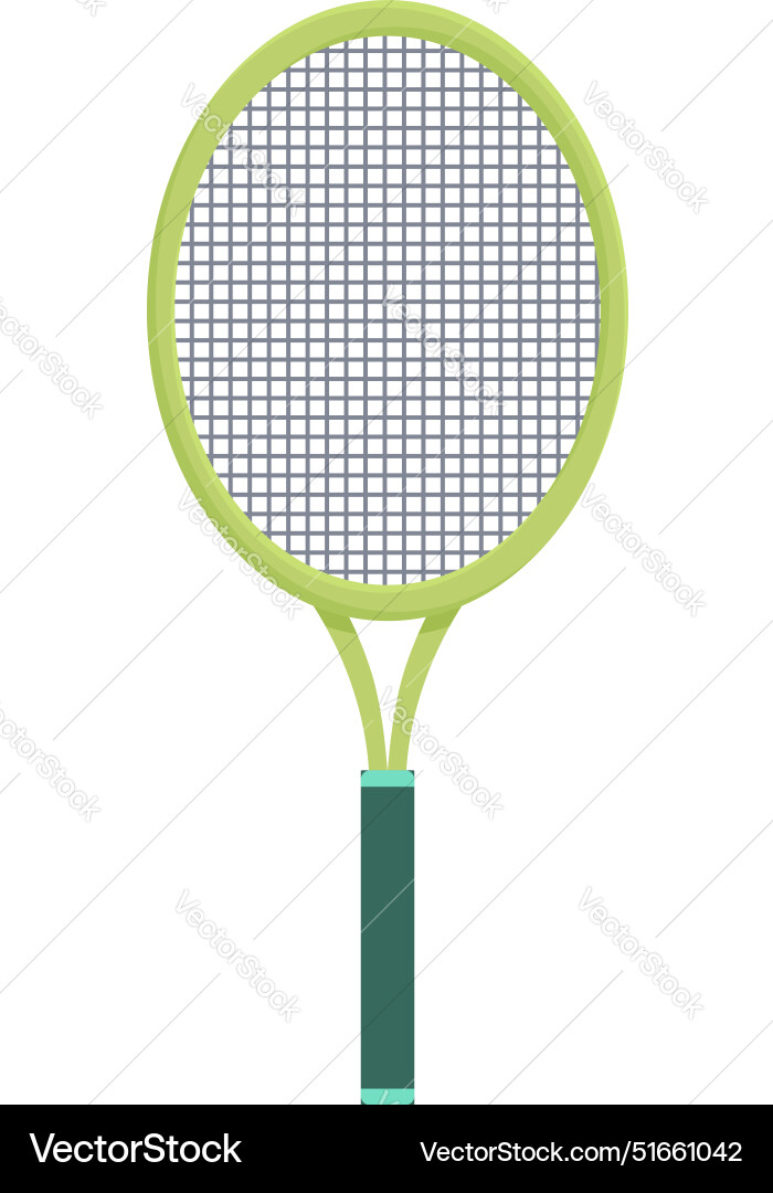 Green tennis racket standing up ready Royalty Free Vector