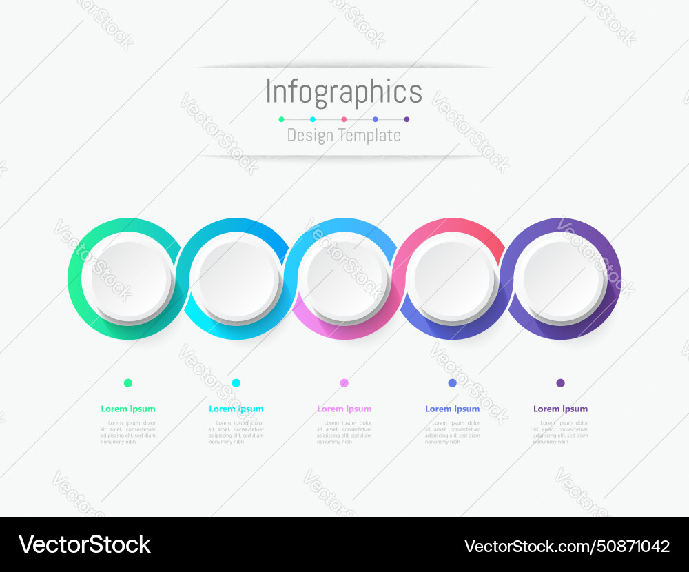 Infographic 5 options design elements Royalty Free Vector