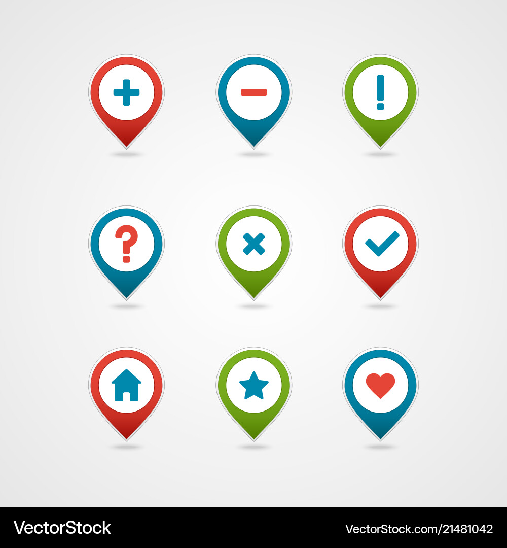 Mapping Pins Symbol Lizenzfreies Vektorbild - VectorStock