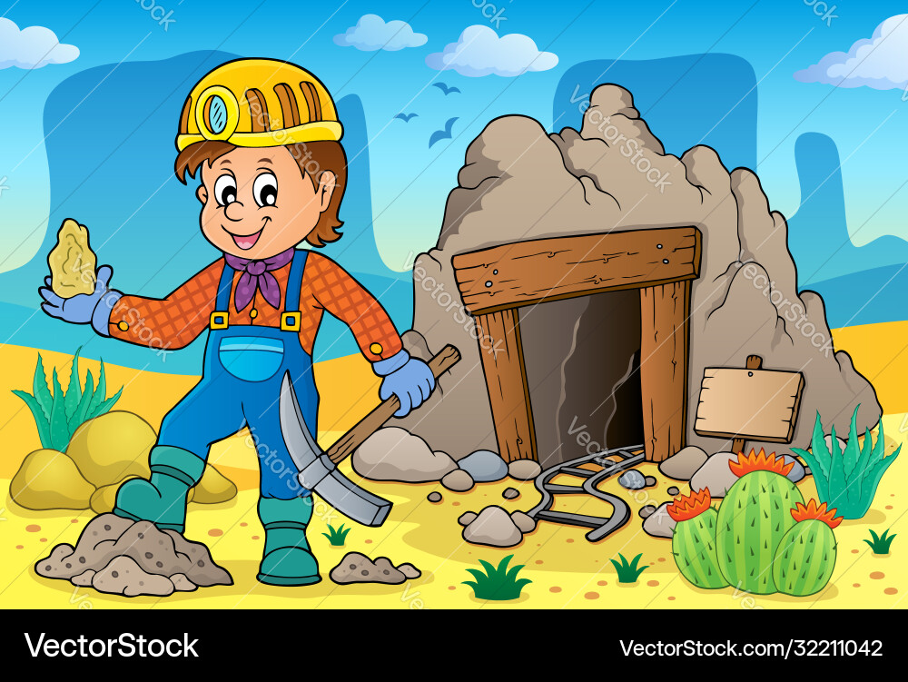 Miner theme image 2 Royalty Free Vector Image - VectorStock