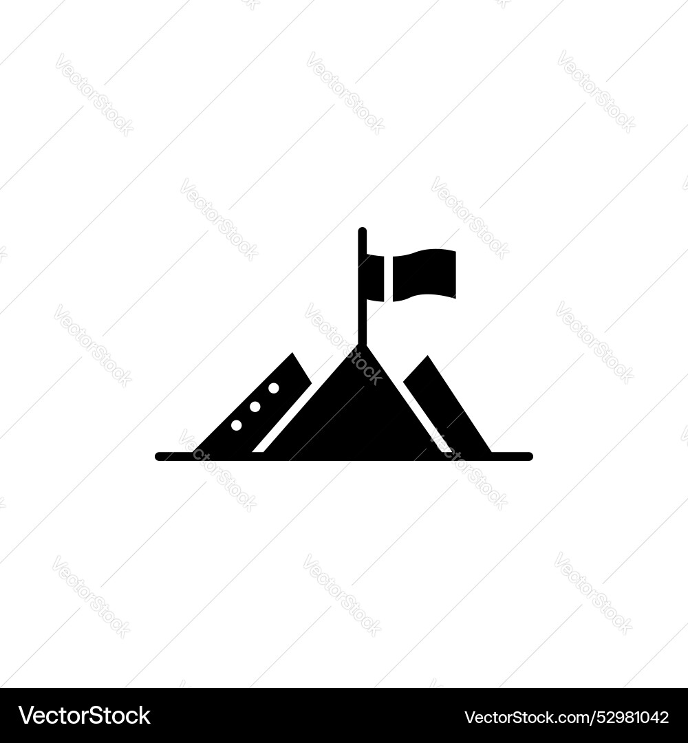 Mission icon set mountain vision flag leadership Vector Image