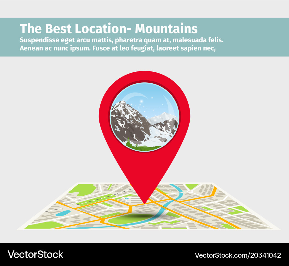 Mountain Landscape Route Map Royalty Free Vector Image
