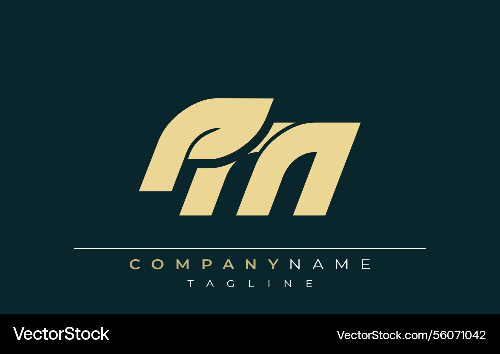 Pm sleek geometric logo design Royalty Free Vector Image