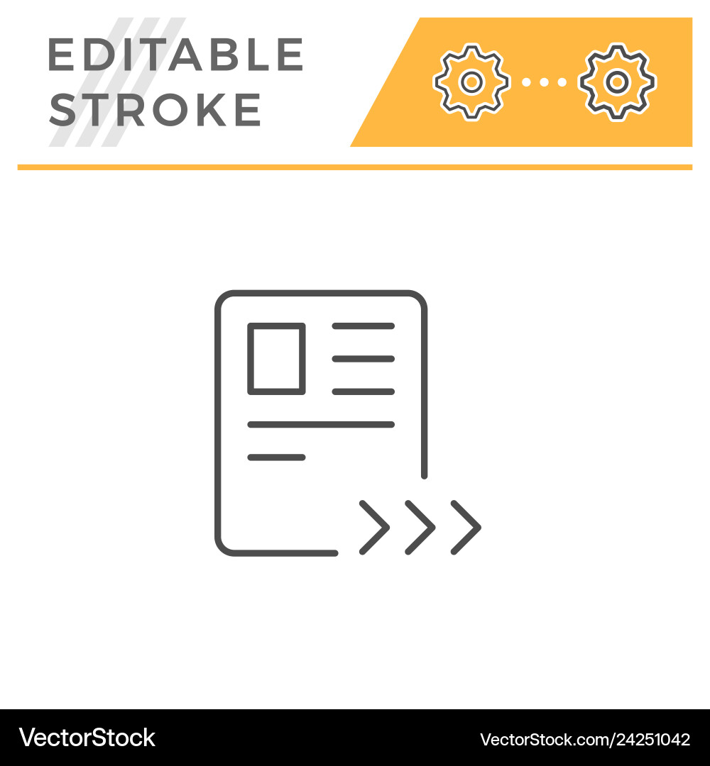 Sending document line icon Royalty Free Vector Image