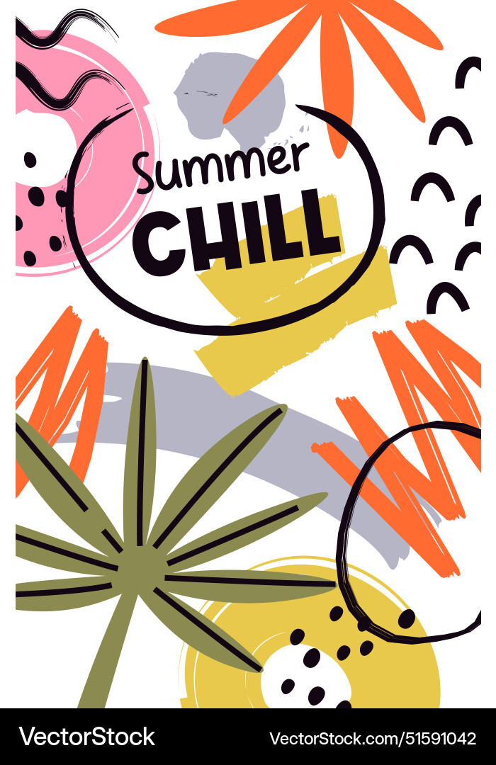 Summer chill hand drawn poster Royalty Free Vector Image