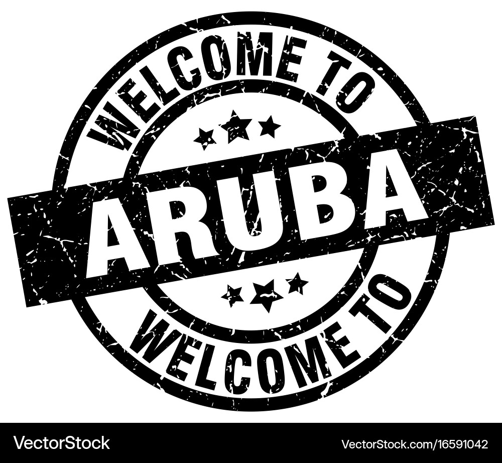 Welcome to aruba black stamp Royalty Free Vector Image