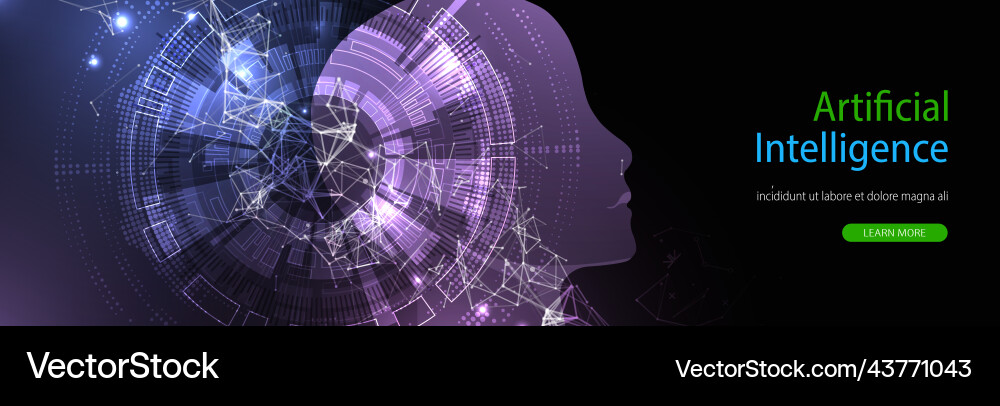 Artificial intelligence concept creative brain Vector Image