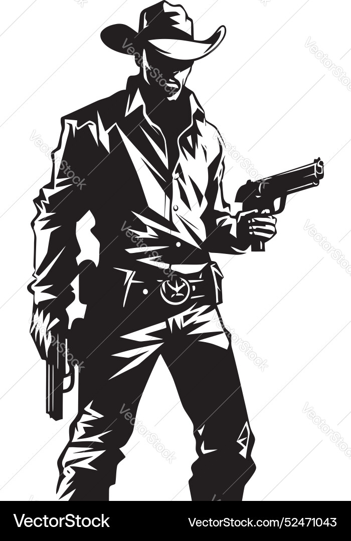 Bandit buster cowboy design element rustic Vector Image