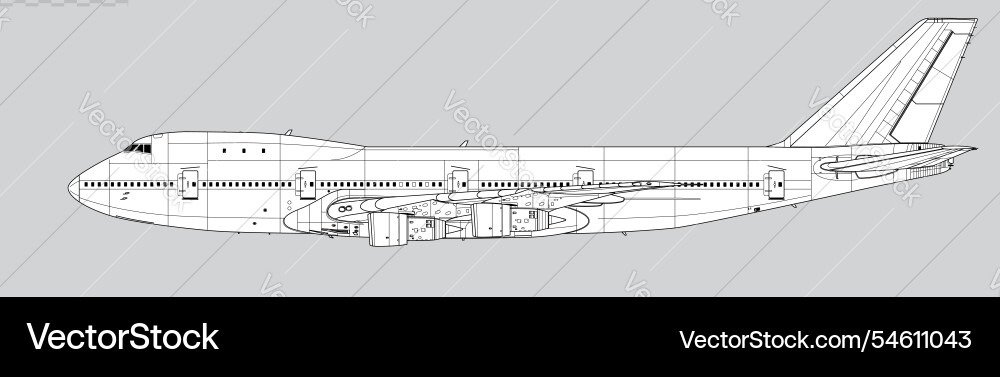 Boeing 747-100 Jet Airplane Royalty Free Vector Image