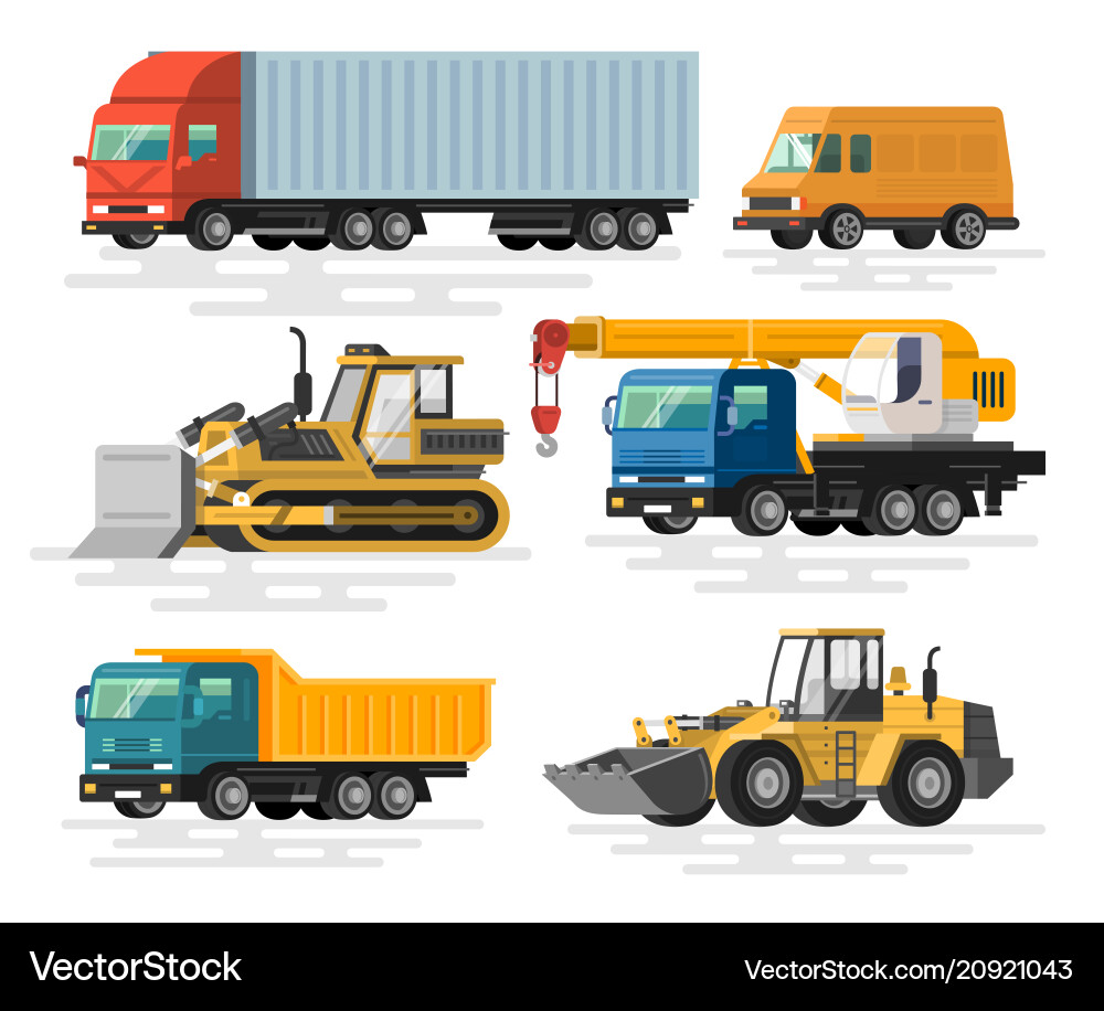 Building machines set Royalty Free Vector Image
