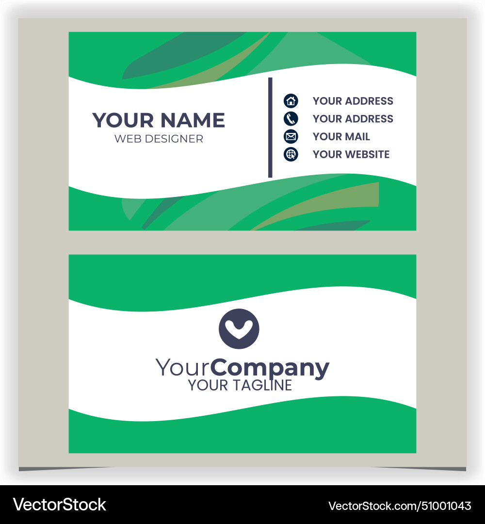 Business card green design template Royalty Free Vector