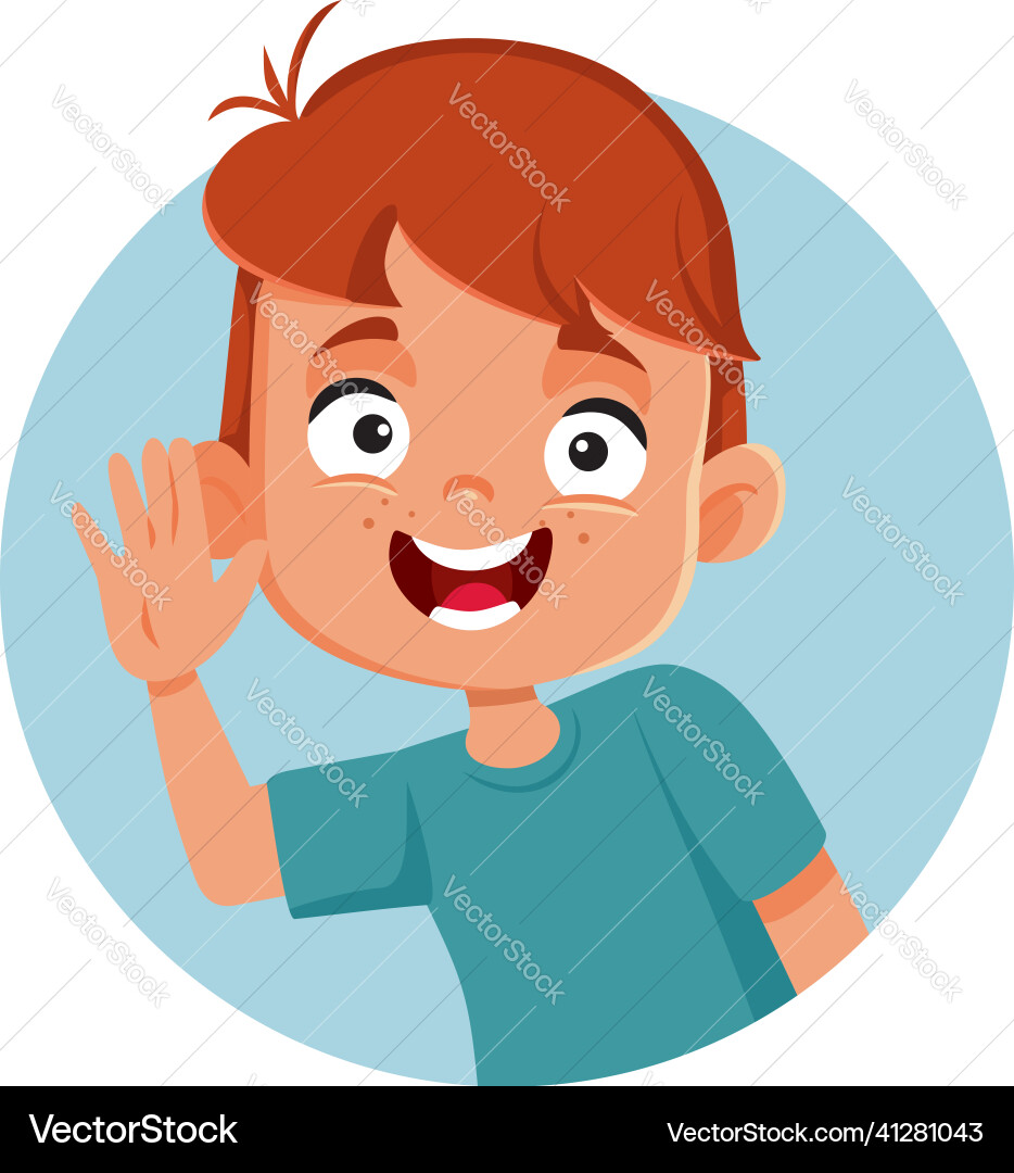 Cheerful Boy Saluting with Hand Gesture Royalty Free Vector