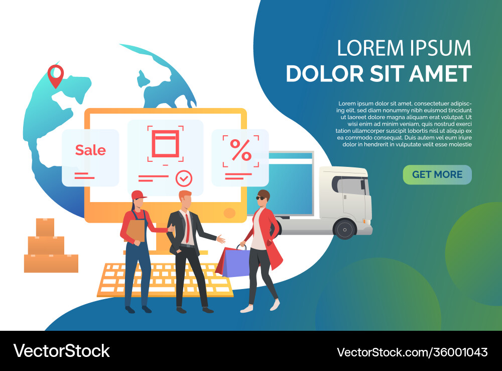 Consumer ordering goods in internet store Vector Image