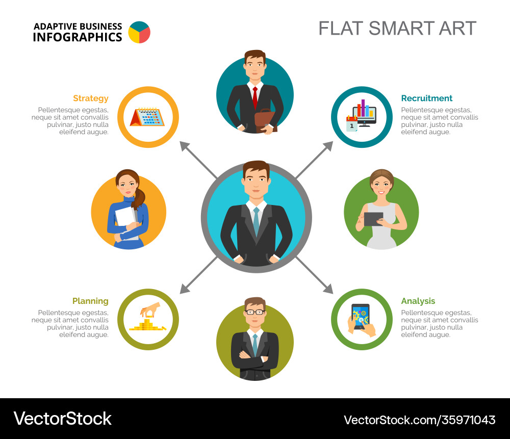 Flow chart slide template Royalty Free Vector Image