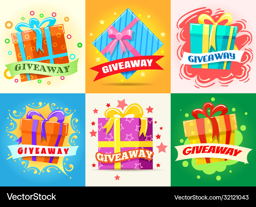 Gift Giveaway Poster Royalty Free Vector Image