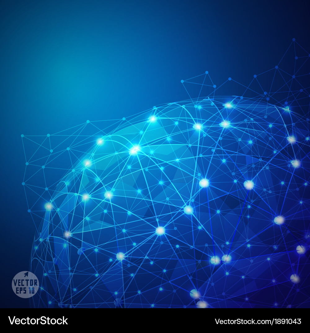 Global digital mesh network technology Royalty Free Vector