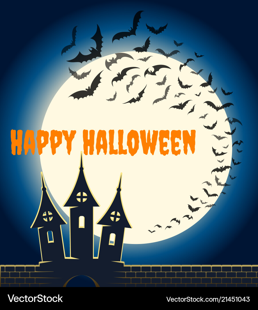 Halloween bats poster Royalty Free Vector Image