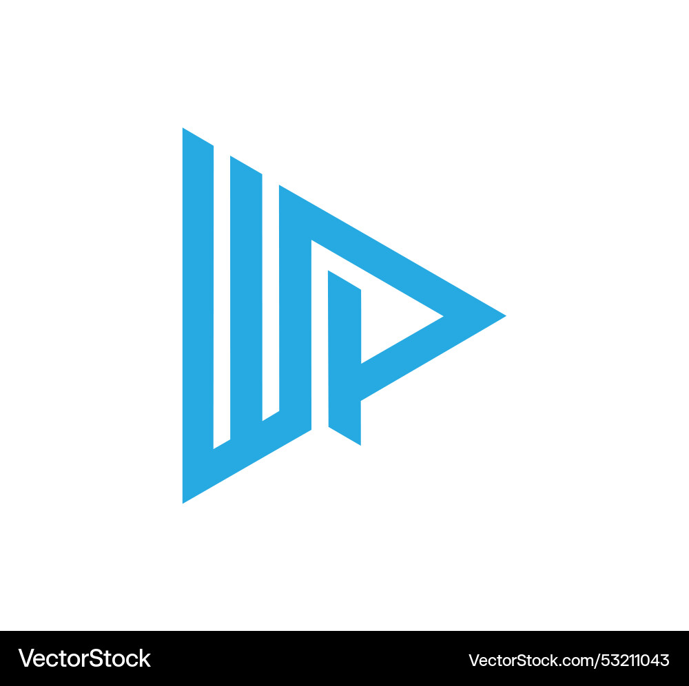 Letter wp initial logo design template Royalty Free Vector