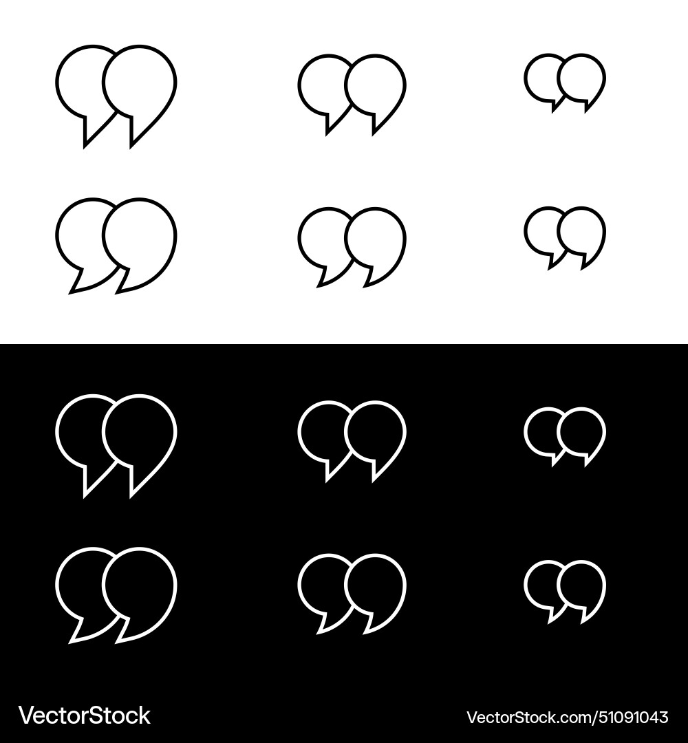 Line style citation mark icon background Vector Image